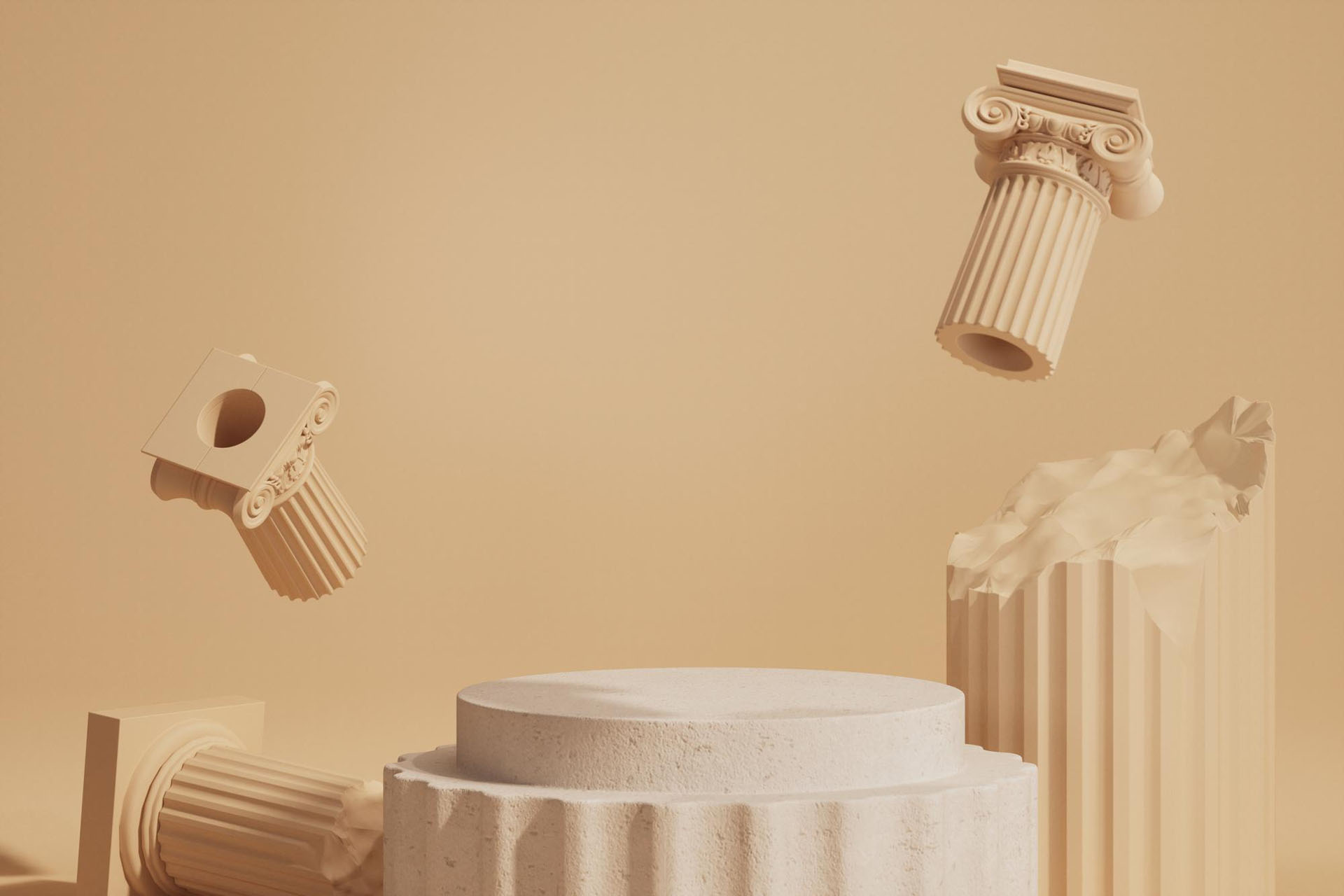 ancient-column-pedestal-isolated-museum-piece-background-greek-man ...